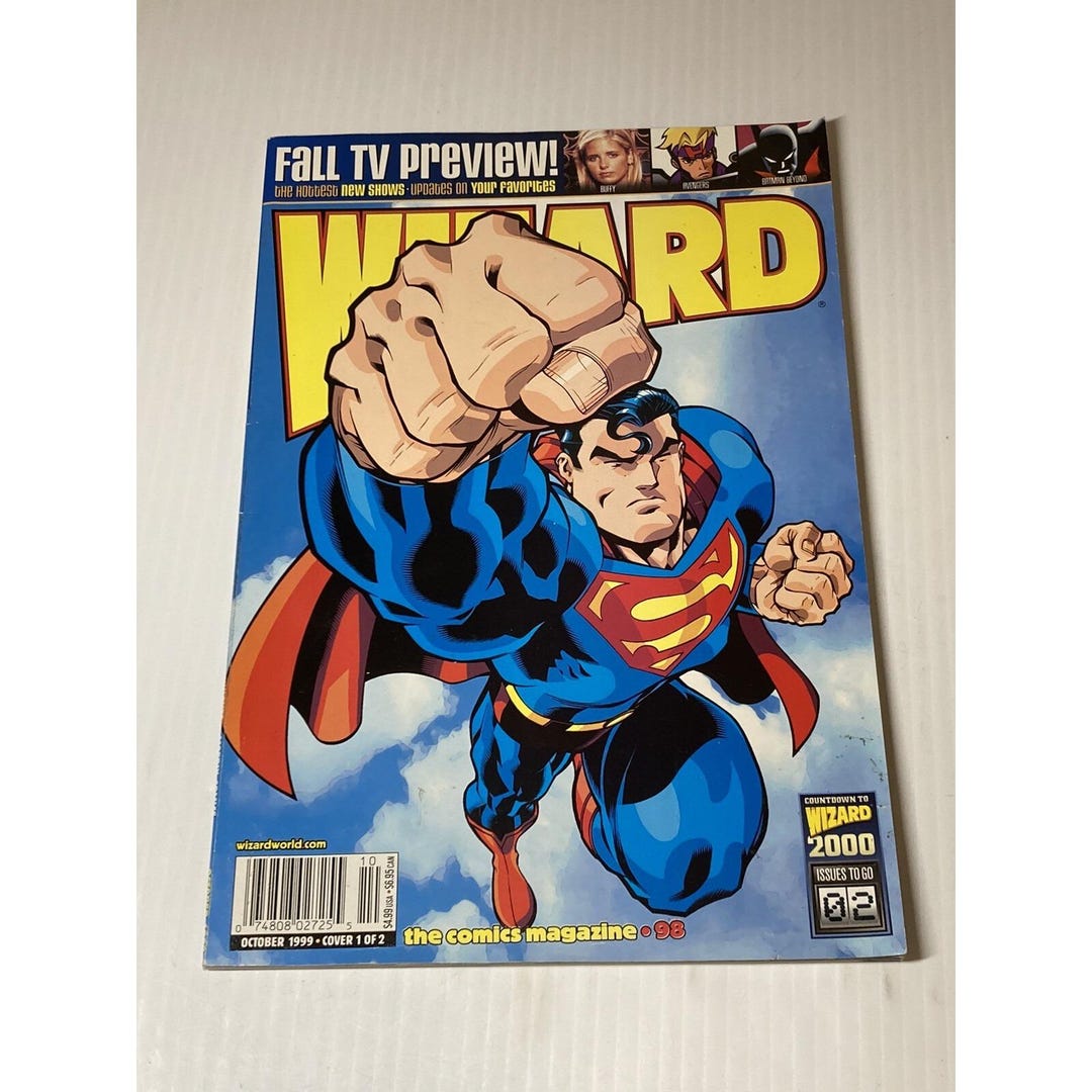 Wizard the Comics Magazine #98 SUPERMAN Cover 1 OF 2 Oct 1999 Fall TV ...
