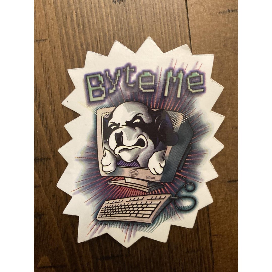 Vintage Rare Big Dogs Byte Me Computer Sticker - Etsy UK
