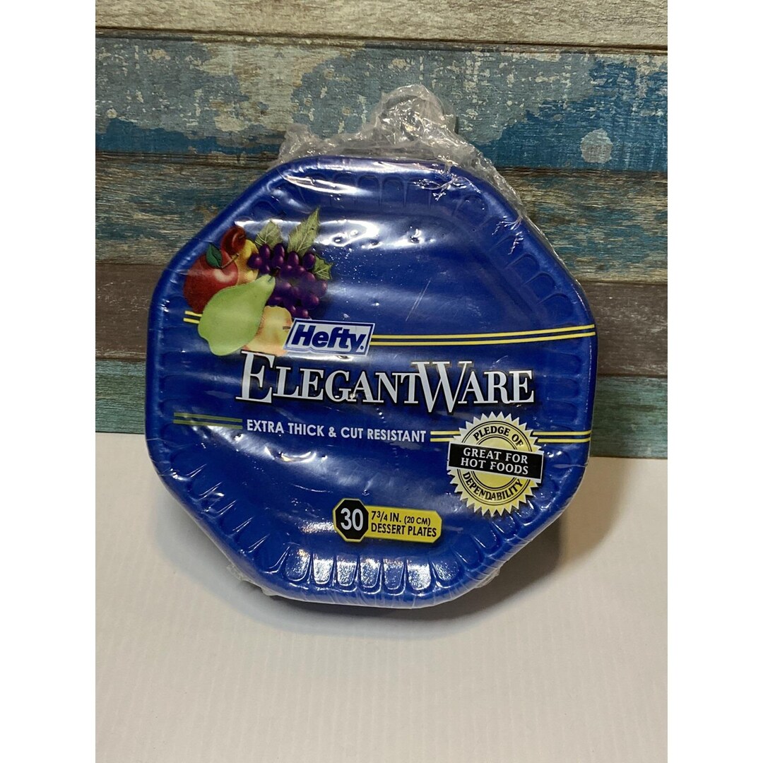 30 HEFTY Elegant Ware Blue Extra Thick Dessert Plates New Sealed NOS - Etsy
