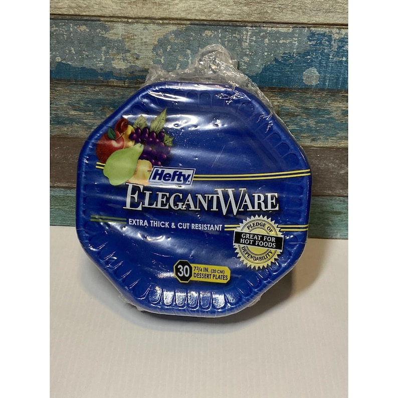 30 HEFTY Elegant Ware Blue Extra Thick Dessert Plates New Sealed NOS - Etsy