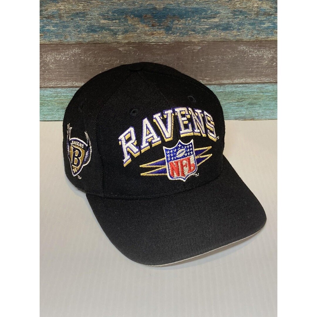 Vintage 90’s Baltimore Ravens NFL Spike Hat Snapback Black Logo ...