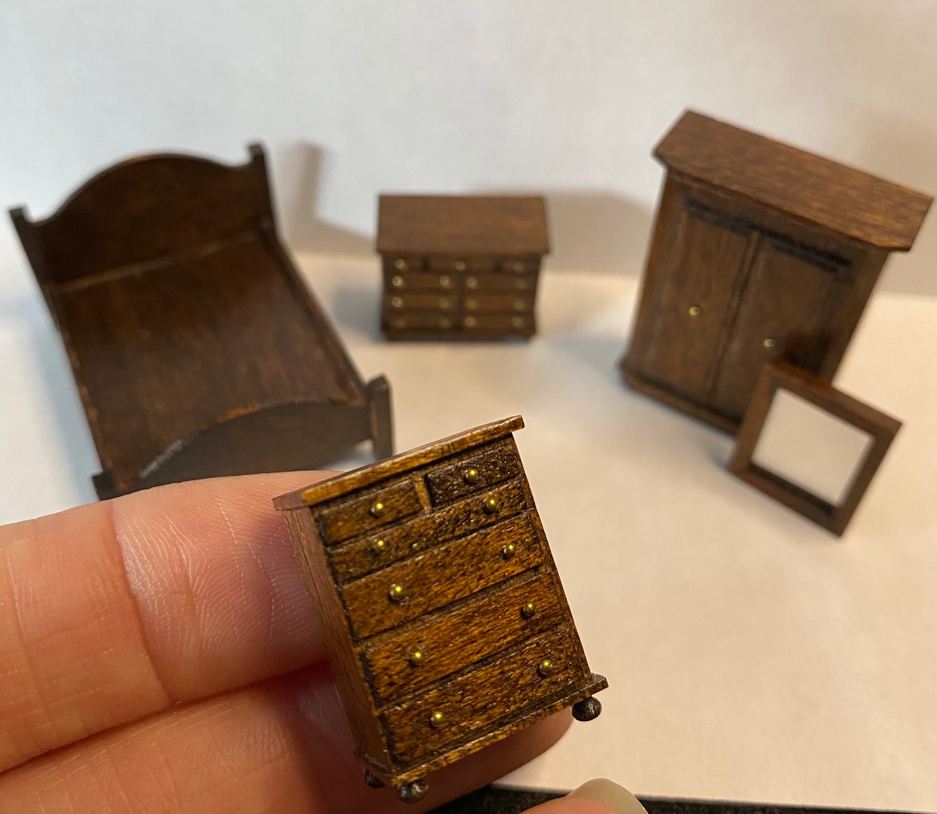 1/4 Scale Miniature Walnut 5 Piece Bedroom Set | Etsy