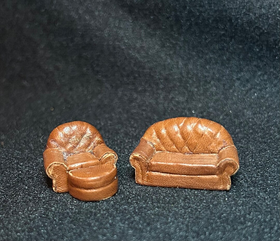 1/48 Scale Miniature Leather Living Room Set - Etsy