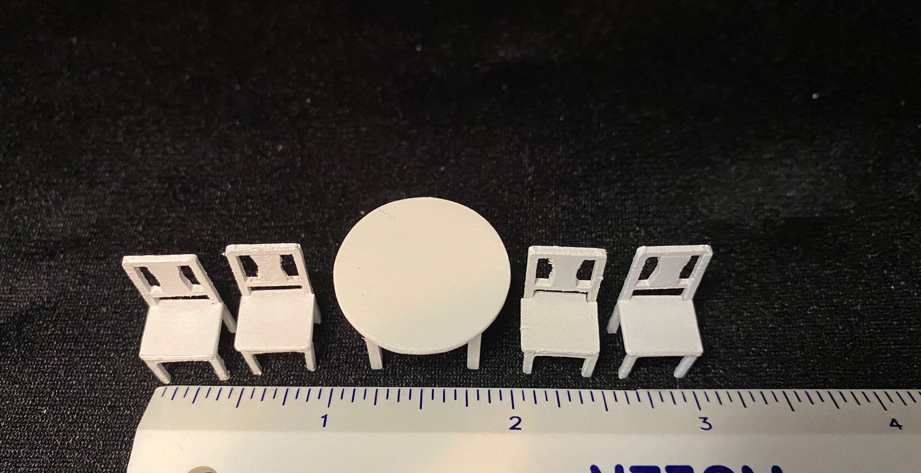 1/4 Scale Miniature White Round Table with Four Chairs | Etsy