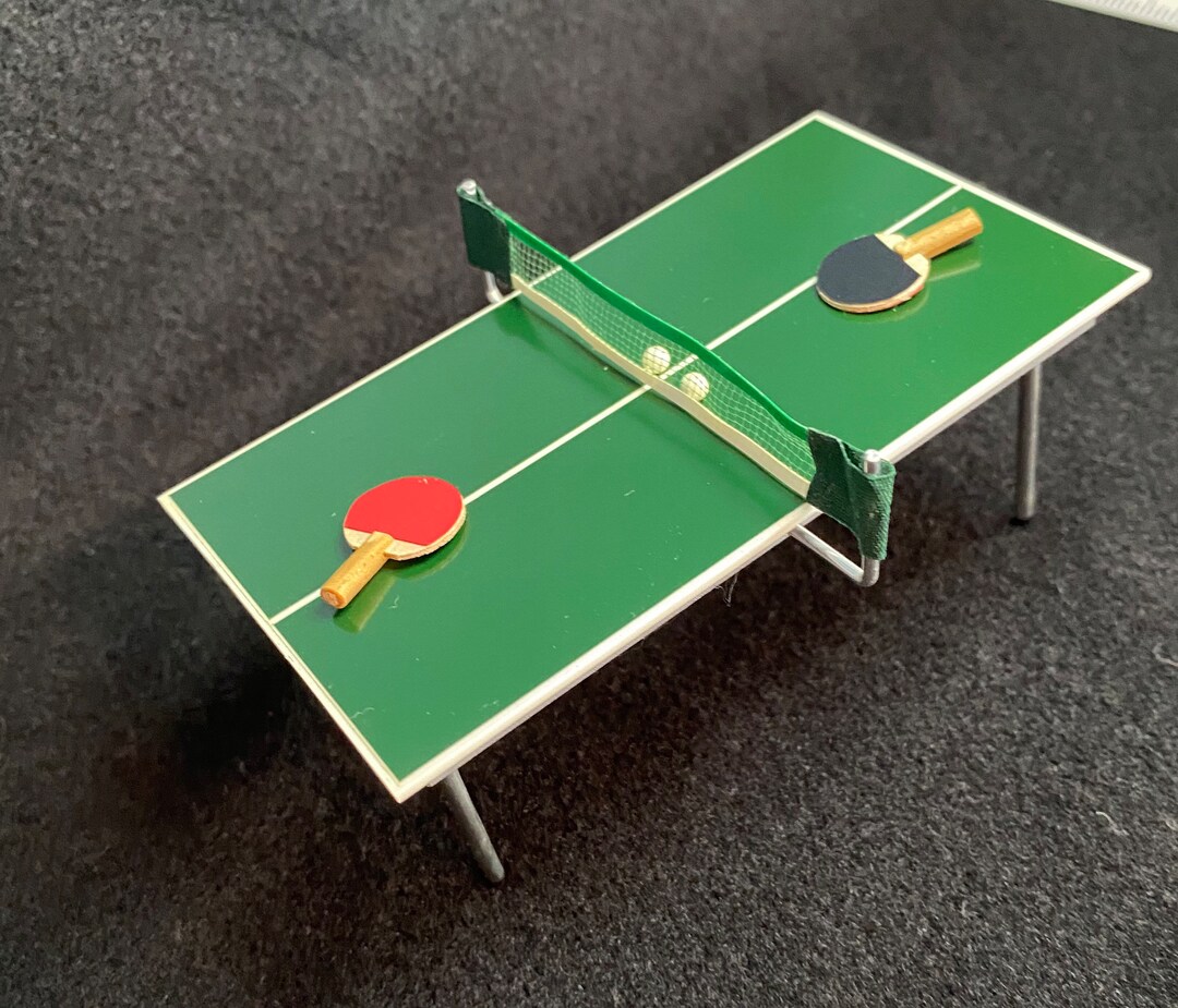 1/24 Scale Miniature Ping Pong Table With 2 Balls and 2 Paddles by John ...