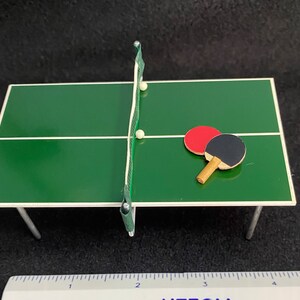 1/24 Scale Miniature Ping Pong Table With 2 Balls and 2 Paddles by John ...