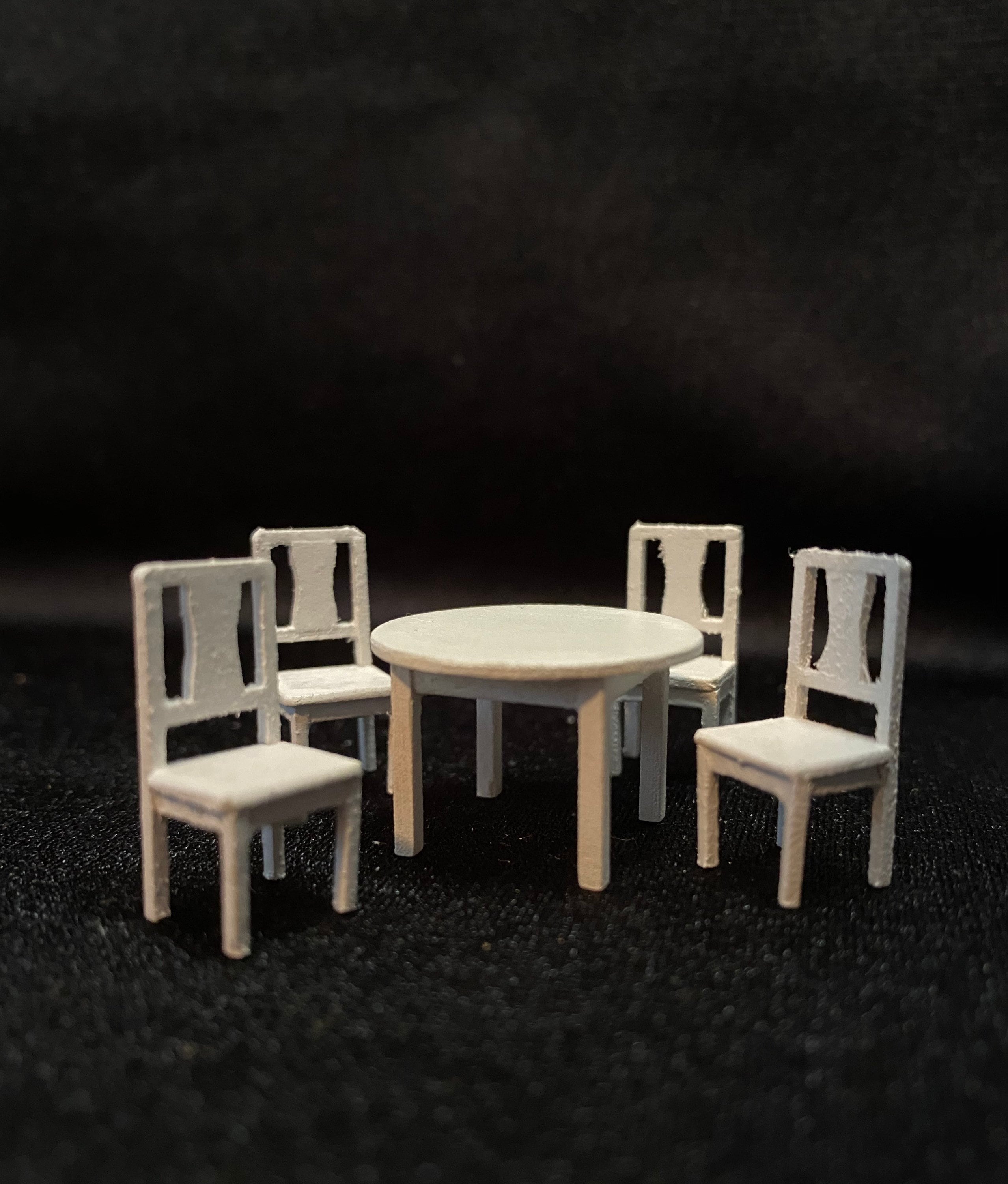 1/4 Scale Miniature White Round Table with Four Chairs | Etsy