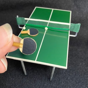 1/24 Scale Miniature Ping Pong Table With 2 Balls and 2 Paddles by John ...