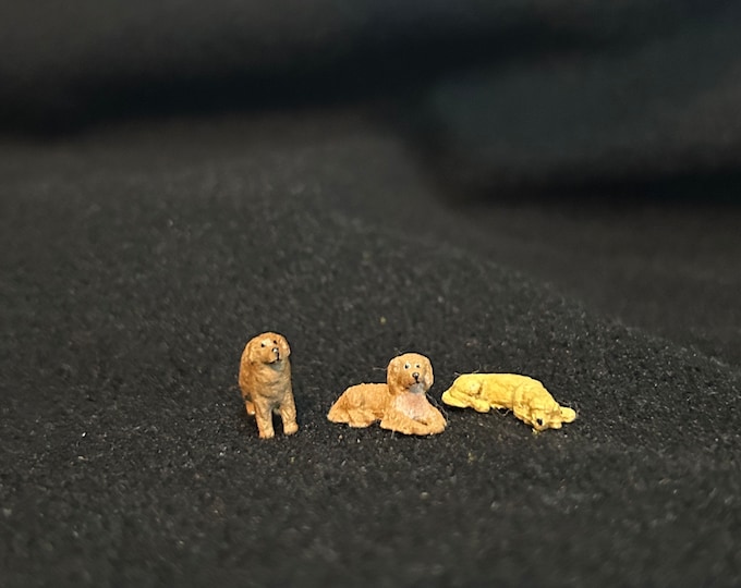 1/48 Scale Miniature Set of Dogs - Etsy