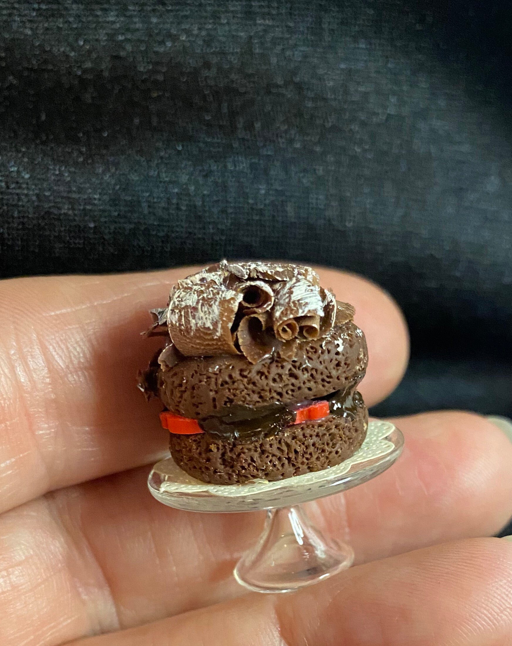 1 Scale Miniature Chocolate Cake - Etsy