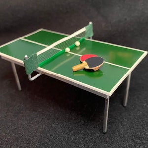1/24 Scale Miniature Ping Pong Table With 2 Balls and 2 Paddles by John ...