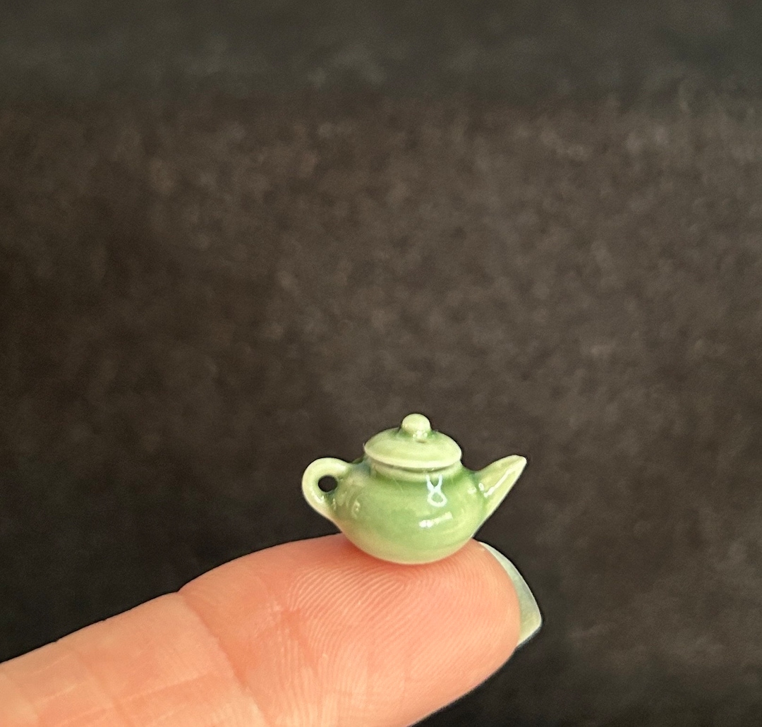 1/24 Scale Miniature Green Chunky Teapot - Etsy