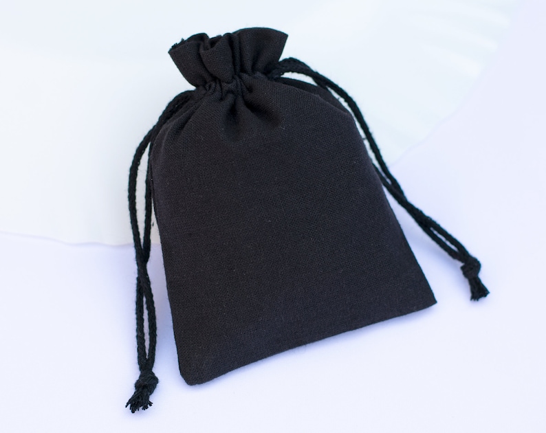 100 Black Drawstring Pouch With Personalized Logo Jewelry | Etsy