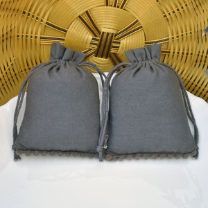 100 Gray Drawstring Pouch Small Jewelry Packaging Pouch Bags ...