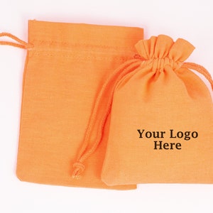 100 Pcs Orange Drawstring Jewelry Packaging Bags, Jewelry Pouch, Cotton ...