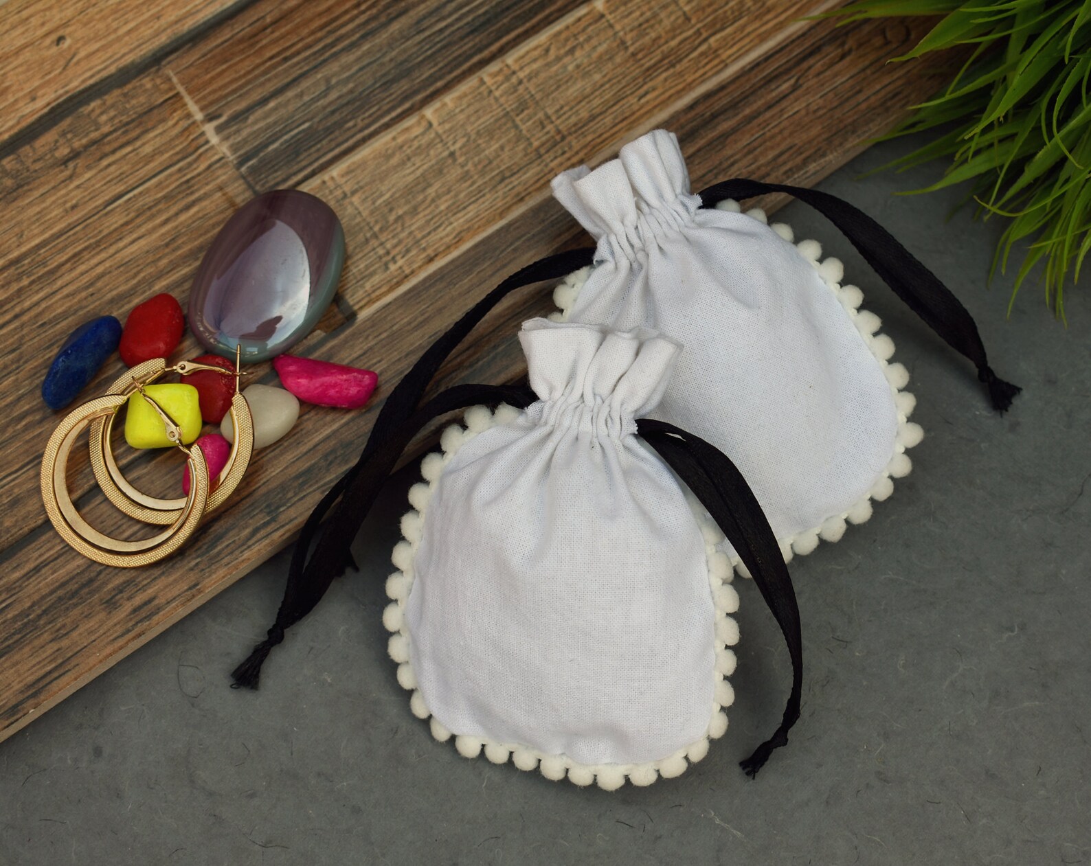 100 Black Drawstring Jewelry Pouch Eco-Friendly Cotton Bags | Etsy