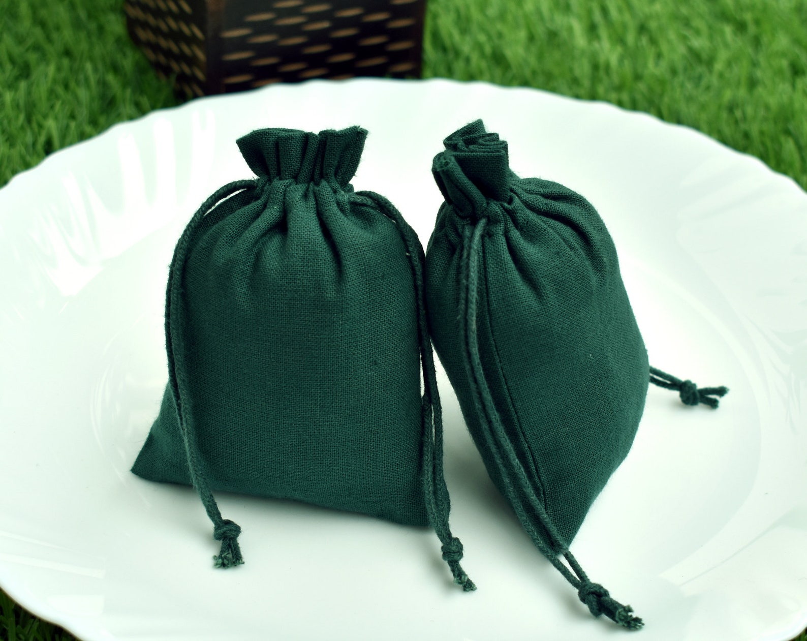 100 Personalized Green Color Pouch With Drawstring for Jewelry - Etsy