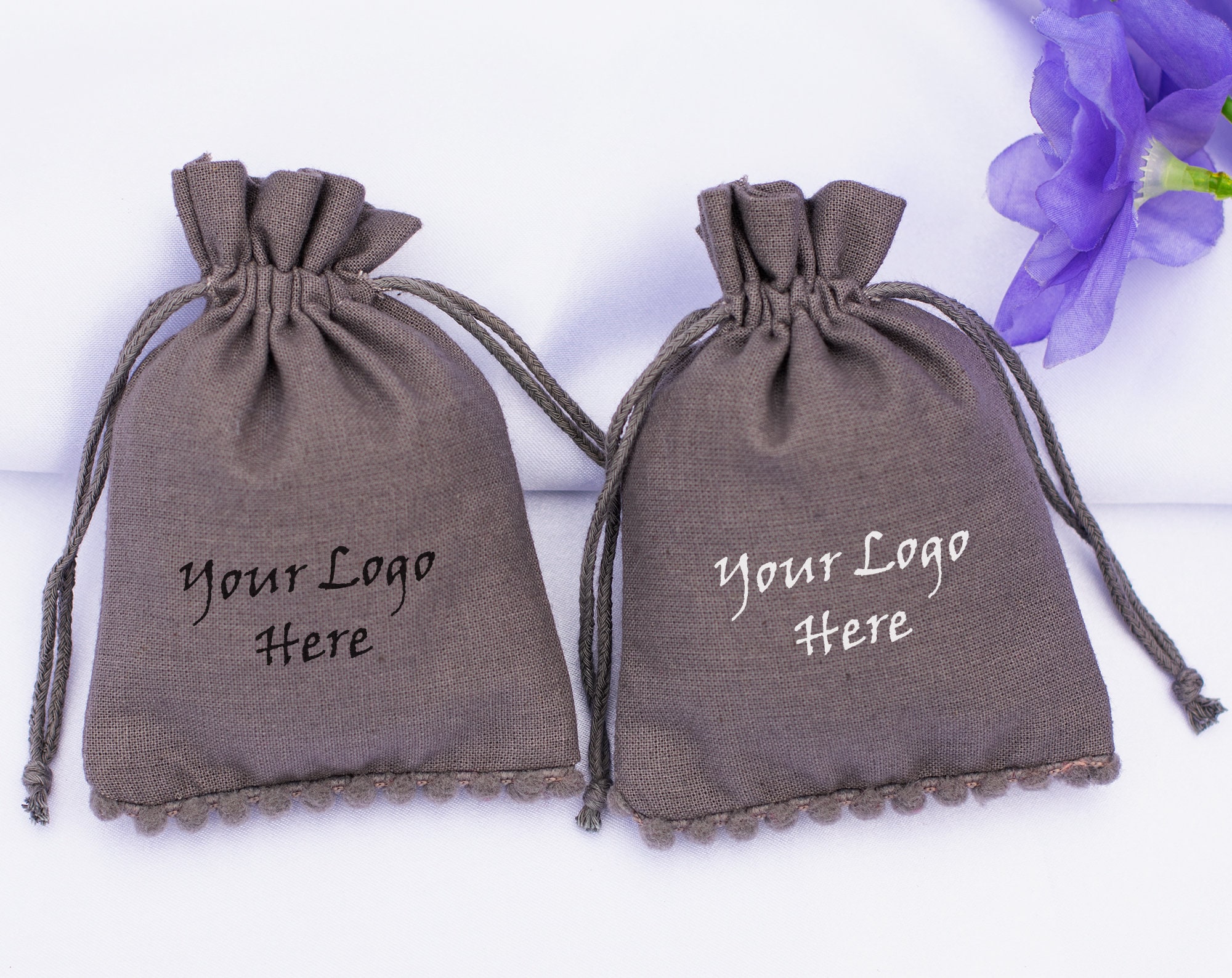 100 Personalized Brand Logo Cotton Drawstring Pouches Custom - Etsy UK