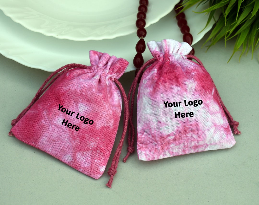 100 Pink Tye Dye Drawstring Pouch, Wedding Favor Bags, Jewelry ...
