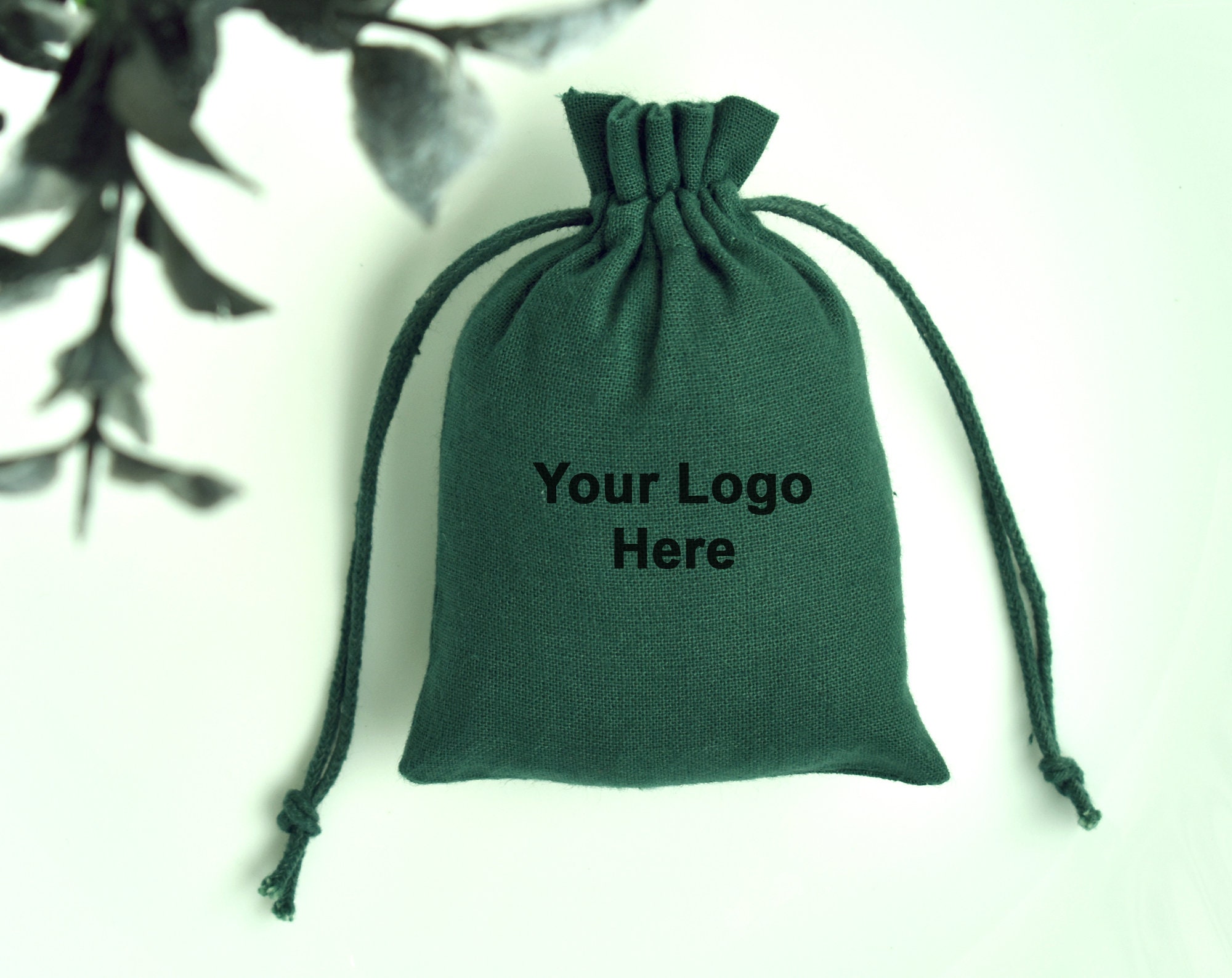 100 Personalized Green Color Pouch With Drawstring for Jewelry ...