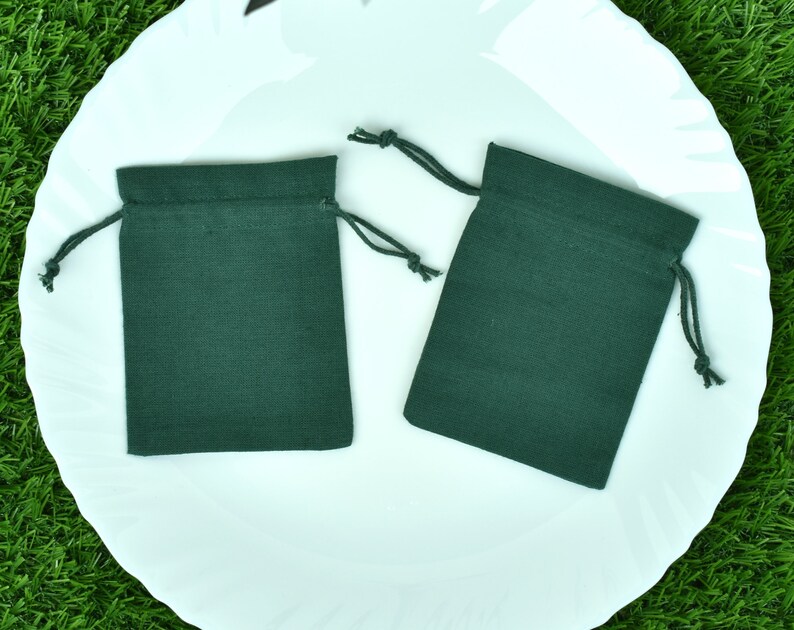 100 Personalized Green Color Pouch With Drawstring for Jewelry ...