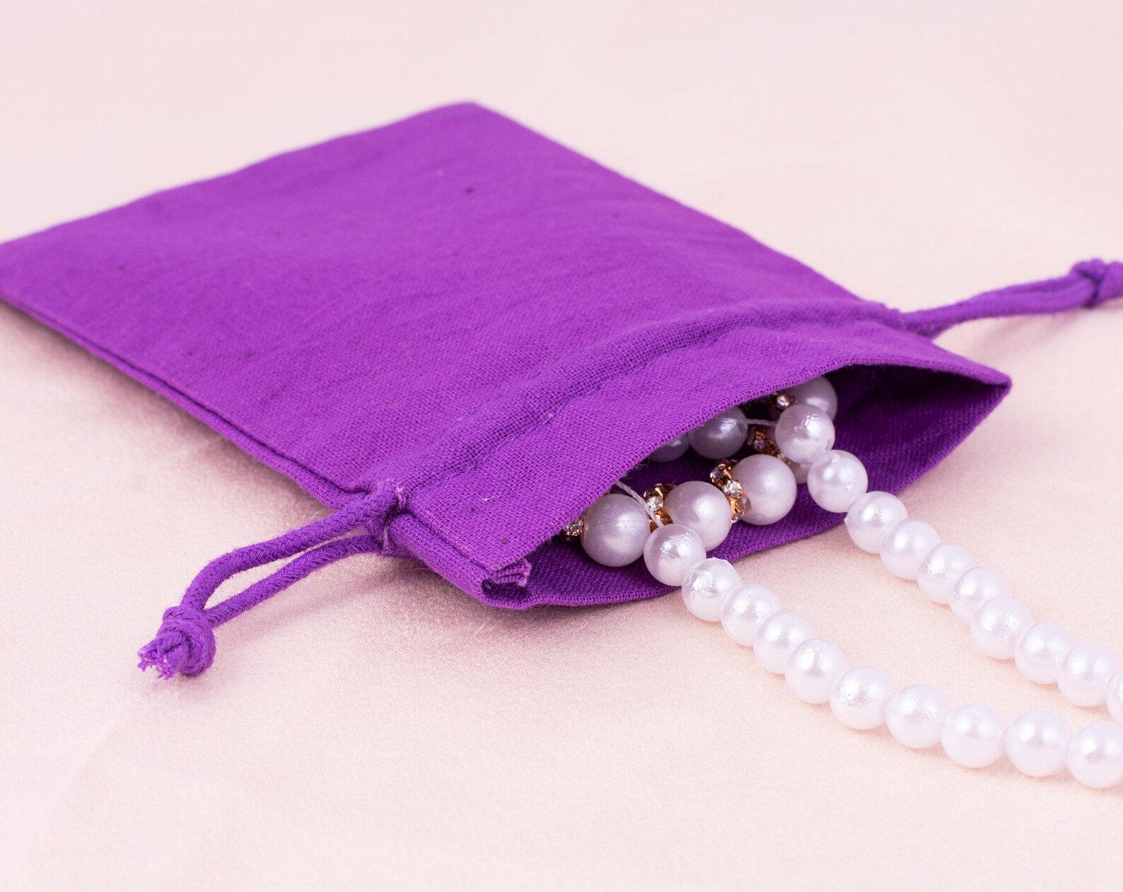 100 Purple Custom Drawstring Bags, Jewelry Gift Packaging Pouch ...