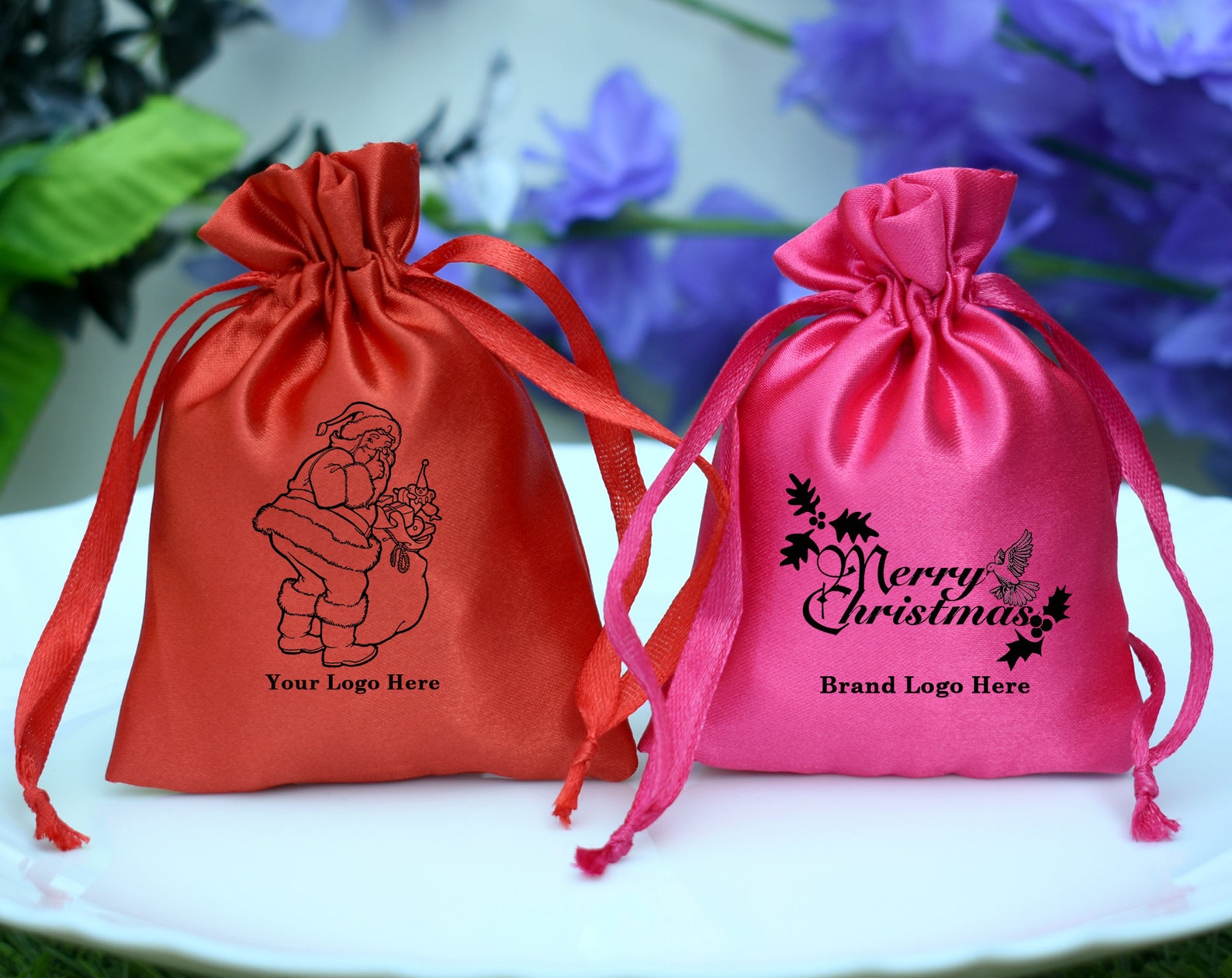 100 Custom Satin Drawstring Bag Jewelry Package With Logo - Etsy