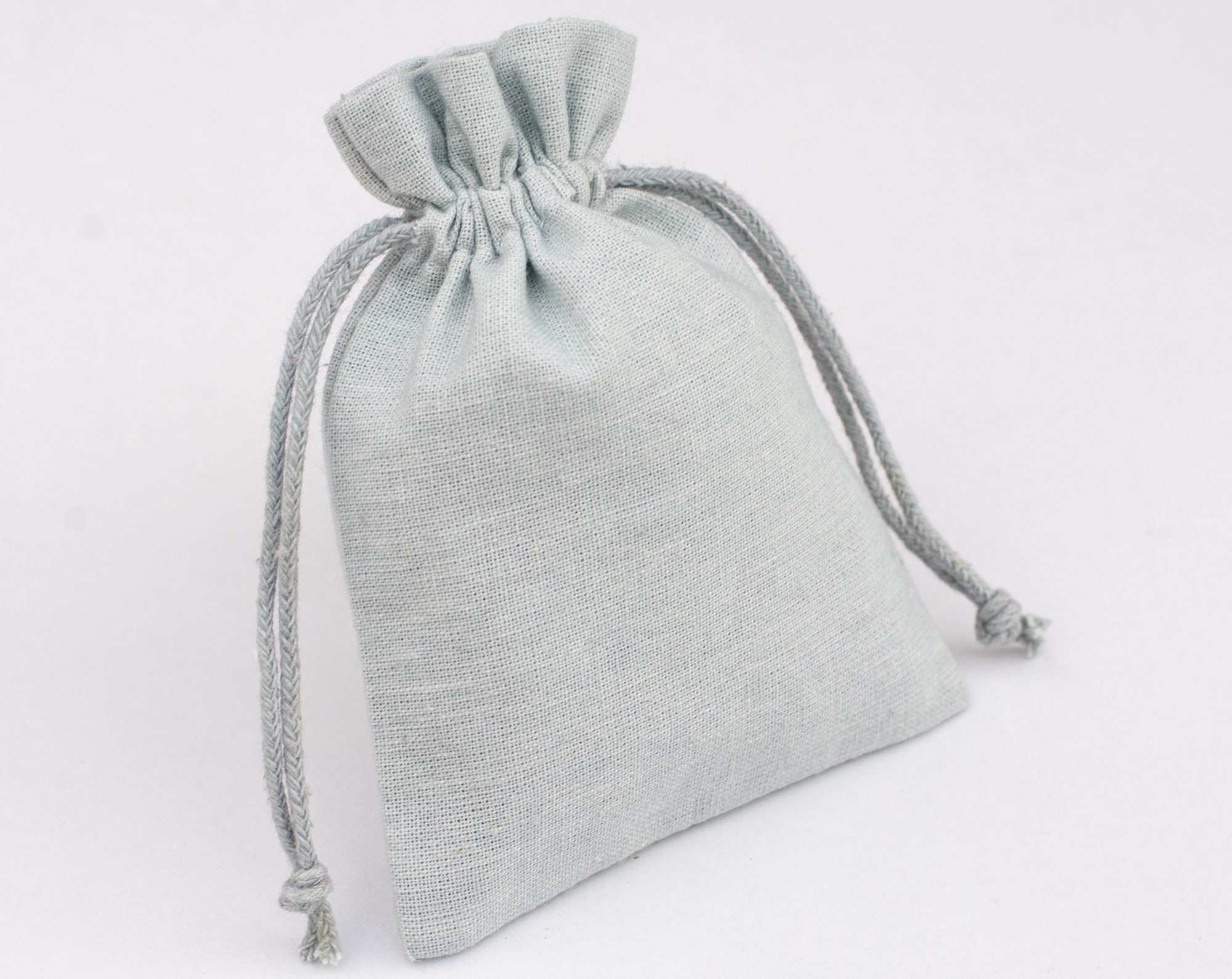 100 Gray Personalized Drawstring Pouch Custom Jewelry Packaging Wedding ...