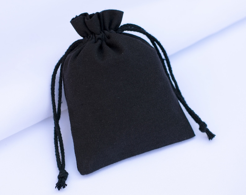 100 Black Drawstring Pouch With Personalized Logo Jewelry | Etsy