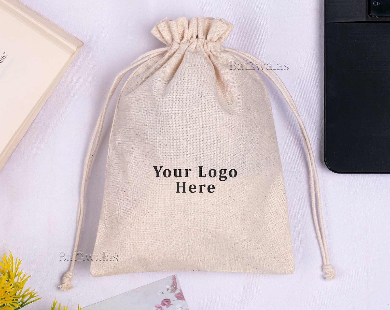 100 Organic Cotton Drawstring Bag Personalized Jewelry - Etsy
