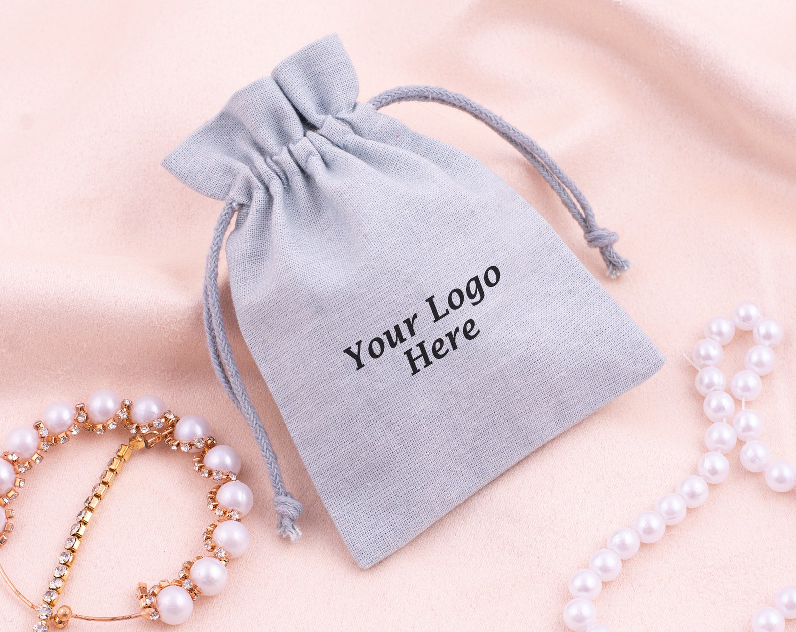 100 Custom Cotton Drawstring Bag Jewelry Package Wedding Favor - Etsy