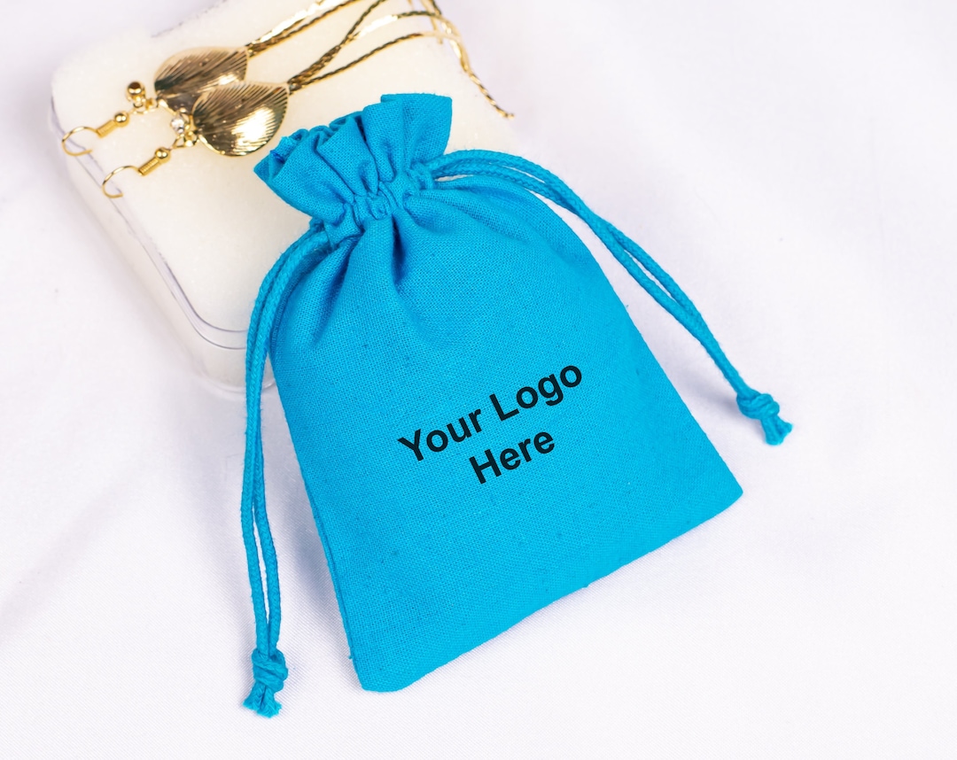 100 Custom Drawstring Logo Pouch, Personalized Wedding Favor, Jewelry ...