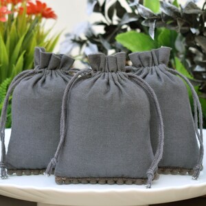100 Gray Drawstring Pouch Small Jewelry Packaging Pouch Bags ...