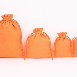 100 Pcs Orange Drawstring Jewelry Packaging Bags, Jewelry Pouch, Cotton ...