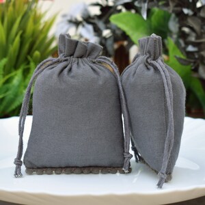 100 Gray Drawstring Pouch Small Jewelry Packaging Pouch Bags ...