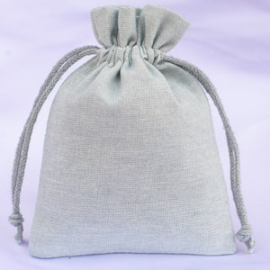 100 Gray Personalized Drawstring Pouch Custom Jewelry Packaging Wedding ...