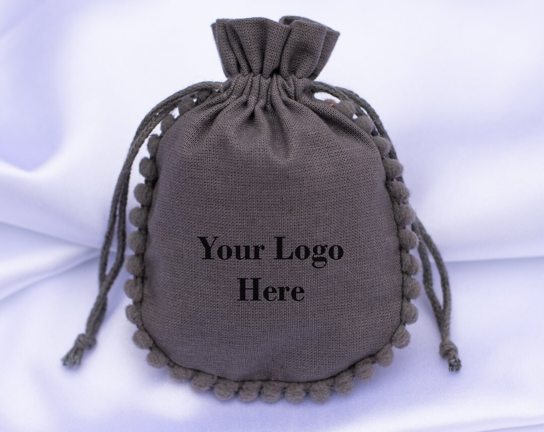 100 Gray Custom Jewelry Package Pouch Personalized Gift Drawstring ...