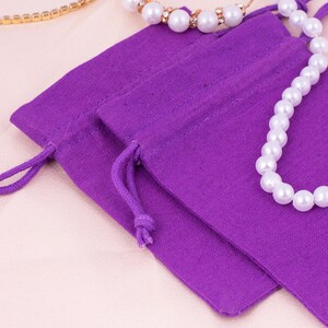 100 Purple Custom Drawstring Bags, Jewelry Gift Packaging Pouch ...