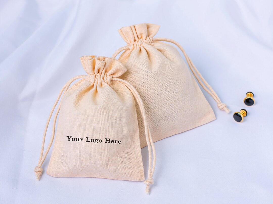 100 Beige Custom Cotton Drawstring Bag Eco Friendly Packaging Pouch ...