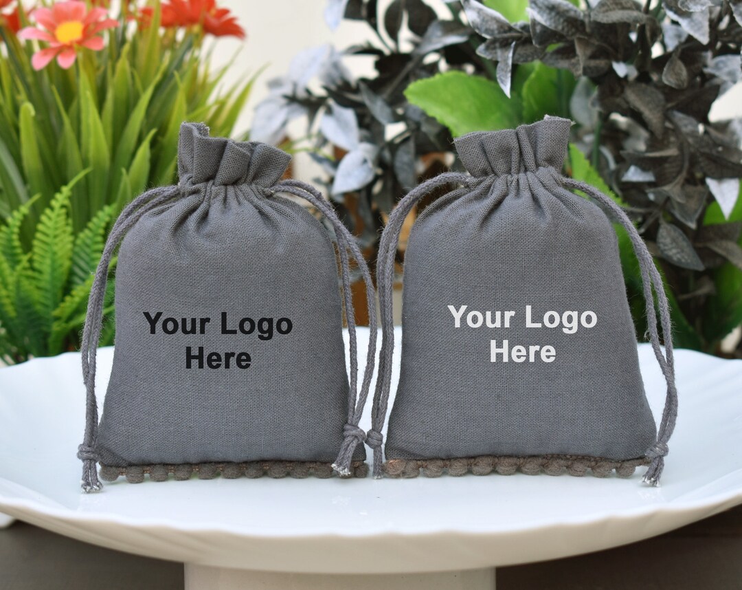 100 Gray Drawstring Pouch Small Jewelry Packaging Pouch Bags ...