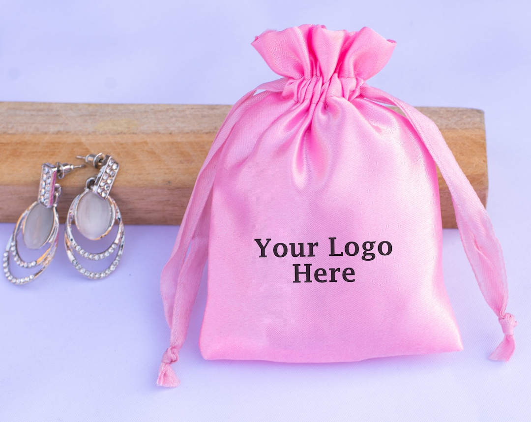 100 Light Pink Custom Wedding Favor Bridesmaid Pouch Jewelry Packaging ...