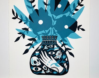 Wisdom Tree Original Art Screen Print Tree Art Home Decor - Etsy