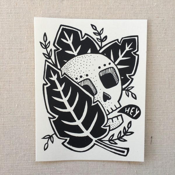 Skull Screen Print - Etsy