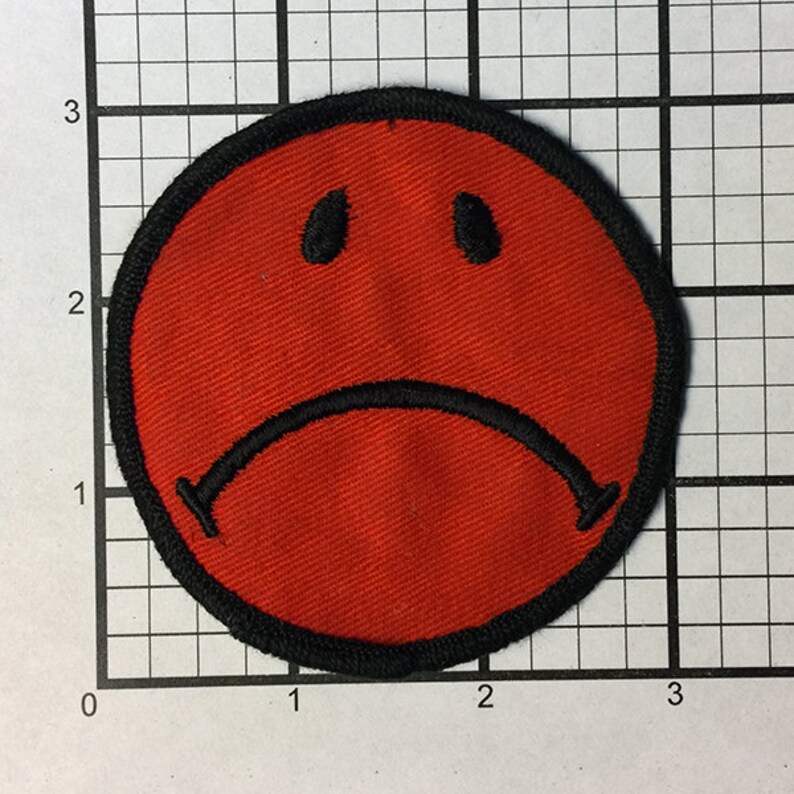 Vintage 1970s Sad Face Patch Never Sold and Stored Away Over - Etsy