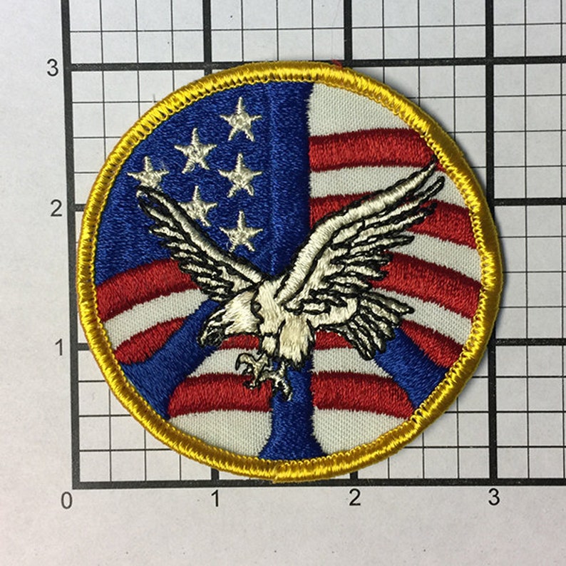 Vintage 1970's U.S.A. Peace With Eagle Flag Patch Never - Etsy