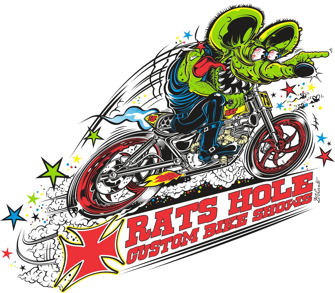 Rat's Hole Custom Bike Shows Cafe Racer Big Daddy Rat Fink Full Color ...
