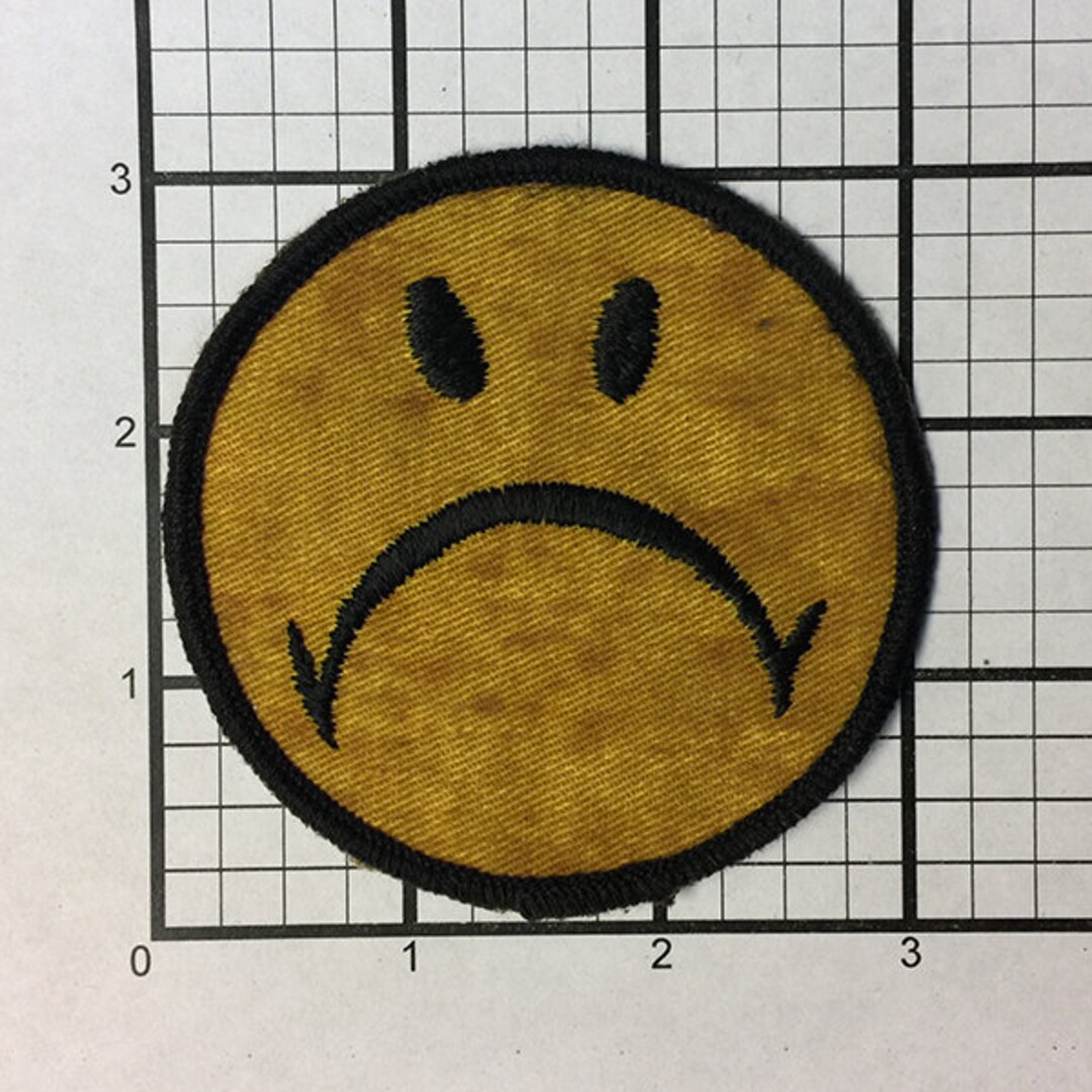 Vintage 1970s Sad Face Patch Never Sold and Stored Away Over 30 Years ...