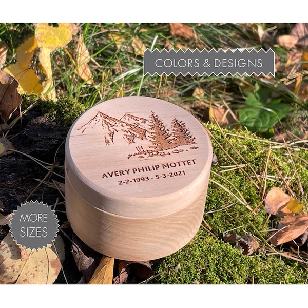 Urn Boxes for Ashes With Mountains - Etsy