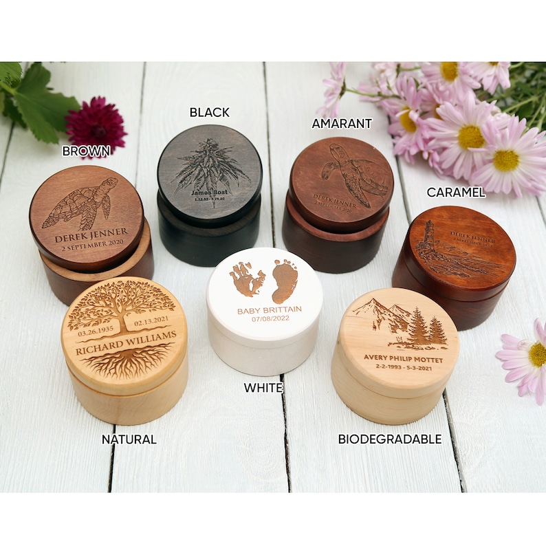 Urn for Human Ashes Wooden Memorial Box Heart-shaped Birds Fly Away ...
