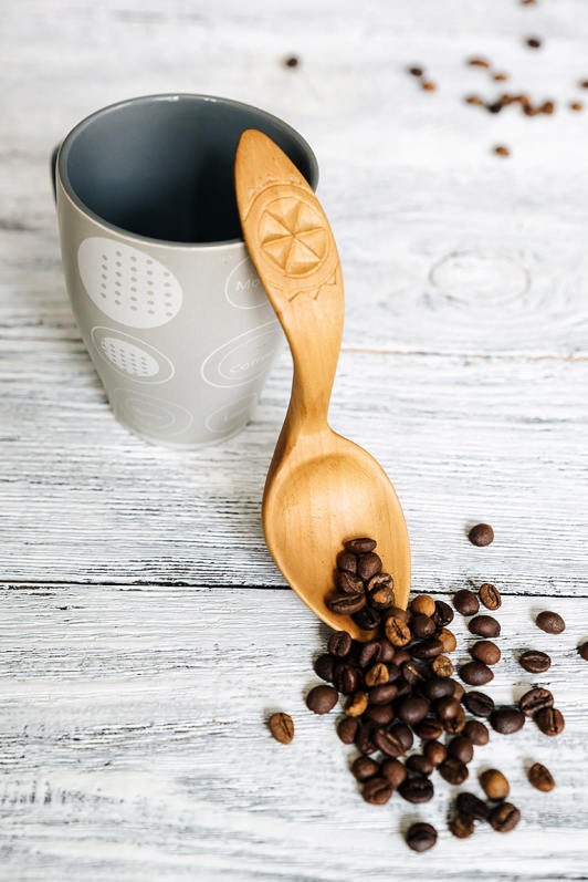 Coffee wooden spoon 9th anniversary Willow Personalized Gift | Etsy